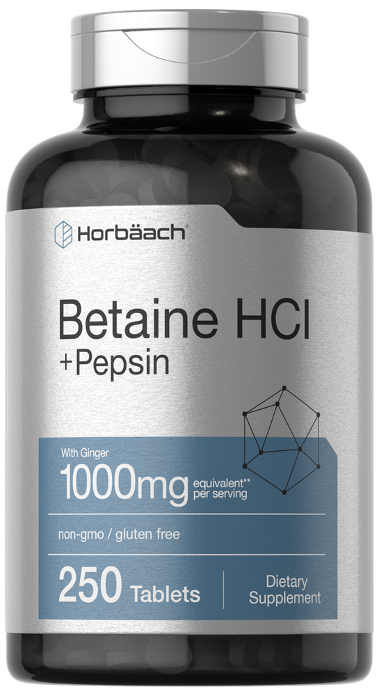 Betaína HCl con Pepsina 1000mg por porción | 250 tabletas